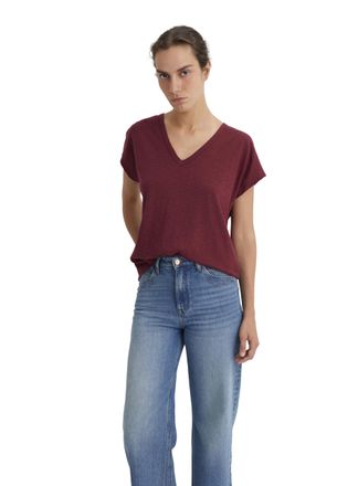 Mavi Damen Short Sleeve Basic T-Shirt, Cordovan, M