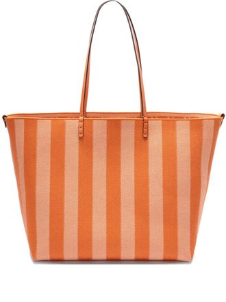 Fendi grand sac porté épaule Roll à rayures - Orange