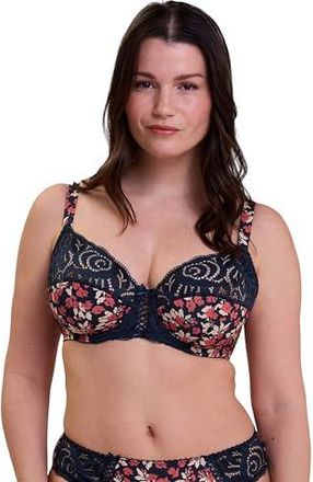 Sans Complexe Modèle Amelie Print - Soutien-Gorge Classique avec Armatures - Femme - 105D - Imprimé Floral Marine Et Rouge