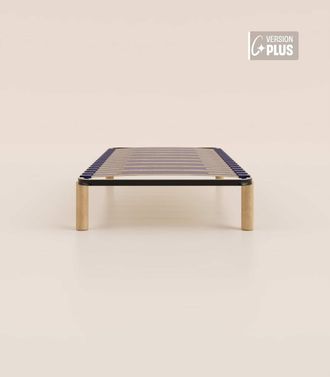 Tediber Sommier &agrave; lattes 90x190 cm Plus - Confort responsable - Livr&eacute; en kit - Fait en France - Acier recycl&eacute; et lattes en bois - Tediber
