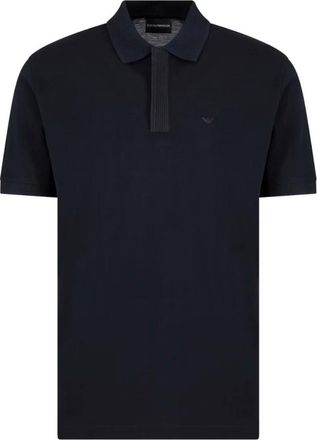 Emporio Armani Homme, Tops, Noir, Taille: M Polo Iconique Bleu