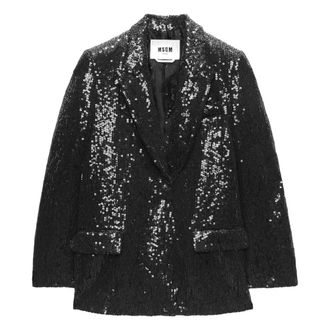Msgm Msgm, Femme, Vestes, Noir, Taille: 42 FR Veste en tissu &agrave; sequins