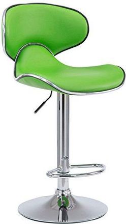 Clp Tabouret De Bar Las Vegas V2 Hauteur Réglable I Tabouret De Bar Confortable Avec Dossier Et Repose-pieds I Chaise Haute De Bar Rembourrée, Couleur:ver