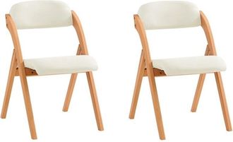 SoBuy SoBuy Chaise Salle &agrave; Manger Lot de 2 Pliante Bois Rembourr&eacute;e Ergonomique - Chaise de Cuisine et de Bureau Compacte pour Salle &agrave; Manger ou Salon, pour