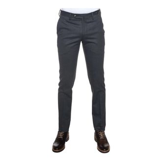 PT01 Schmale Flanellhose mit Schneiderei - - Trousers - Herren - Grau - 3XL