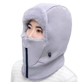 Generic &Eacute;charpe thermique &agrave; capuche pour femme, avec &eacute;charpe et masque en, chapeau dhiver pour homme par temps froid, ski, neige, moto, course &agrave; pied, protect