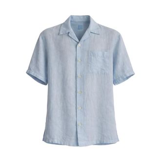 120% Lino Homme, Chemises, Bleu, Taille: 2XL Short Sleeve Chemises