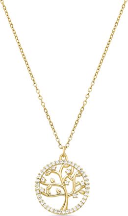 Luxenter Gorbou Halskette mit glänzendem Zirkoniastein, 18 K Gold-Finish, Grande, Metall, Zirkonia