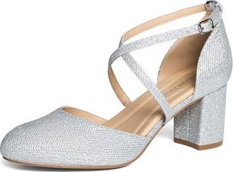 Dream Pairs Robe &agrave; talons pour femme - Chaussures confortables - SDPU26002W, Argent&eacute;., 38.5 EU