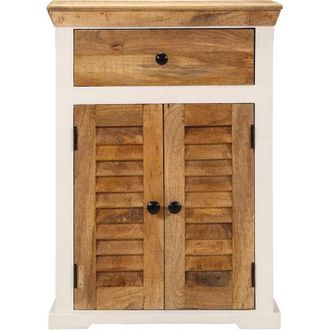 vidaXL Sideboard Wei&szlig; und Braun 55x30x73 cm Massivholz Mango Vidaxl