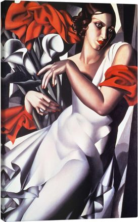 Posterlounge Portr&auml;t von Ira P. Leinwandbild von Tamara de Lempicka 60 x 90 cm Rot Wandbilder Wanddeko