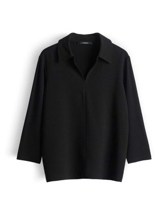 someday Poloshirt Keora Poloshirt aus Webware mit weichem Griff Schmale Passform, figurbetont und elastisch