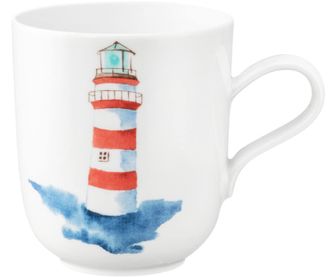 SELTMANN WEIDEN [DL] Zusatzsortiment Becher mit Henkel 0,40 l (Liberty) rund Leuchtturm rot-wei&szlig; [RAB] [SP] UVP: 14,90