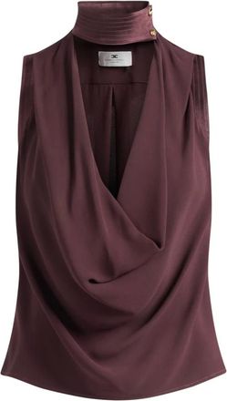 Elisabetta Franchi Femme, Tops, Brun, Taille: 36 FR Camicia Cacao