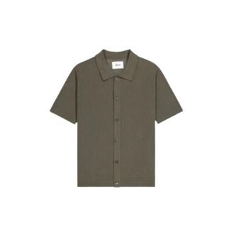 Nn.07 Kurzarm Cardigan Klassischer Stil - - Shirts - Herren - Gr&uuml;n - M