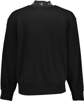 Calvin Klein Logo-Embroidered Cotton Sweatshirt - Black