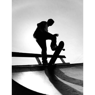 Wee Blue Coo Photography Sport Skateboarding Skater Silhouette Art Print Poster Wall Decor Kunstdruck Poster Wand-Dekor-12X16 Zoll