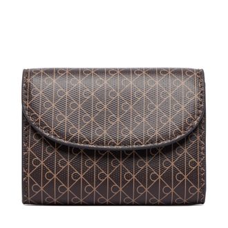 Calvin Klein Geldb&ouml;rse Calvin Klein Emblem Aop Flap Coin Wallet LV04F1226G Braun
