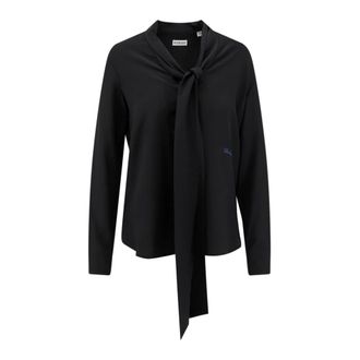 Burberry V-Ausschnitt Schleifenbluse - - Blouses & Shirts - Damen - Schwarzk - 2XS