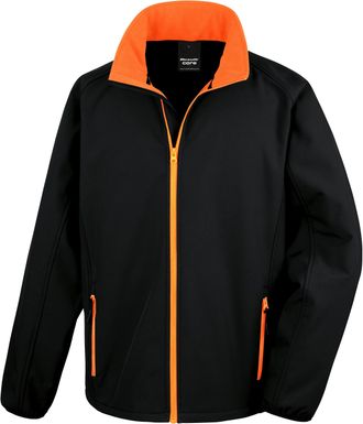 Result Ergebnis Kern Mens Druckbare Softshell Jacke - 7 Farben / - Black / Orange - 2XL