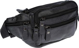 Christian Wippermann Bauchtasche Herren Leder - Hochwertige Echt Leder Bauchtasche 24x12x6-8 cm - 3 Reißverschlussfächer, Großes Hauptfach - Verstellbarer Riemen 85 cm - I