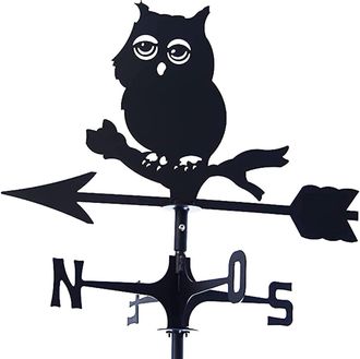 Generic Wetterfahne Aus Schwarzem Metall, Windrichtungsanzeiger f&uuml;R Schuppen, Garten, Terrasse, Dekoration, Windrichtungsanzeiger f&uuml;R Den Au&szlig;Enbereich(A29)