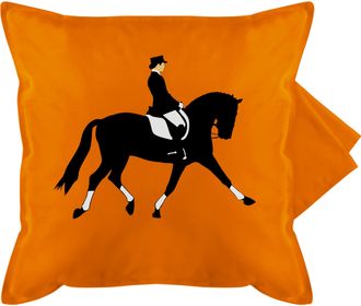 Shirtracer Kissenbezug - Pferde - Kissen - Dressurreiten I Dressur Reiten Geschenk Reiter I Dressurreiter - 50 x 50 cm - Orange - kissenbez&uuml;ge Pferd pferdeliebha