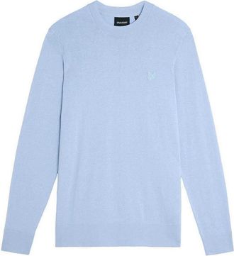 Lyle & Scott Superfine Pullover f&uuml;r Herren, Rundhalsausschnitt, Baumwolle (Blau)
