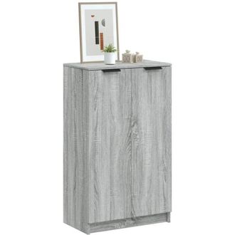 vidaXL Vidaxl - Meuble &agrave; chaussures Sonoma gris 59x35x100 cm Bois ding&eacute;nierie