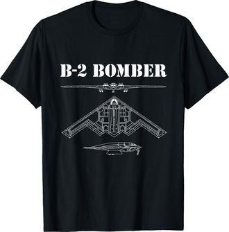 The Salty Veteran B-2 Bomber-Flugzeug-schematische Stealth-Bomber B2 T-Shirt