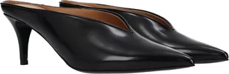 Stella McCartney Pointed-Toe Leather Heel - Black