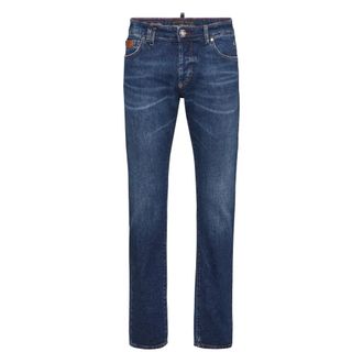 Philipp Plein Homme, Jeans, Bleu, Taille: W32 Jeans Super Straight Coupe 5 Poches
