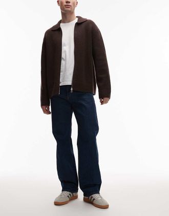 Tommy Jeans Otis - Jean droit standard à surpiqûres - Indigo foncé délavé-Bleu marine