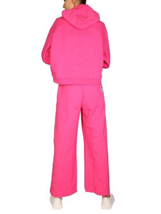 McQ by Alexander McQueen Cotton Drawstring Hoodie - Fuchsia