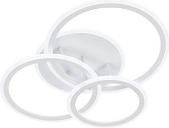 Fischer & Honsel Deckenleuchte, Gelder | sandwei&szlig;| L: 60 cm, B: 50,5 cm| A: 12 cm| mit Fernbedienung stufenlos dimmbar| Farbtemperatureinstellung| 1x LED 49 Watt | 270