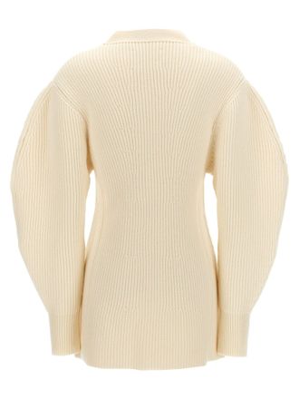 Jil Sander Ribbed Wool Cardigan - Cream