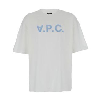 A.P.C. A.p.c., Homme, Tops, Blanc, Taille: XL T-shirt Blanc Over Polos