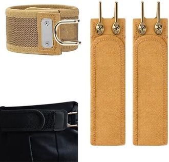 Generic Ceinture &eacute;lastique sans boucle r&eacute;glable, crochet de ceinture unisexe en m&eacute;tal, ceintures &eacute;lastiques tactiques pour homme, papa, quotidien, 2 pi&egrave;ces - 