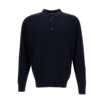 John Smedley Bradwell Langarm-Polohemd - - Tops - Herren - Blau - S