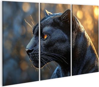 Islandburner Prime Bild auf Leinwand Schwarzer Panther im Sonnenuntergang Bilder Wandbilder Poster