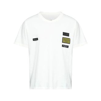 Maison Margiela T-Shirt mit Rundhalsausschnitt und Patches- kurze &Auml;rmel - - Tops - Herren - Wei&szlig; - M