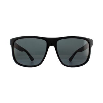 Gucci Sonnenbrille GG0010S 001 Schwarzer Gummi Grau