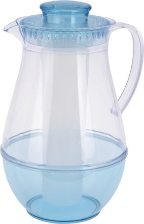 Vom Pullach Hof 2 Liter Krug mit Eiswürfeleinsatz Kanne mit Kühlelement Erfrischungsgetränk Eiswürfel in verschiedenen Farben (blau)