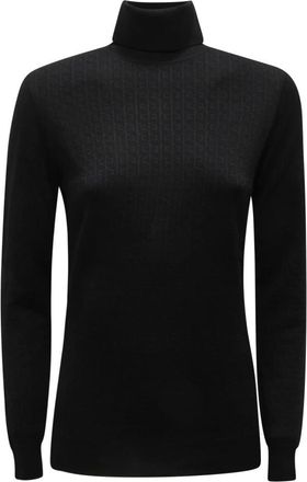 Elisabetta Franchi Femme, Pulls, Noir, Taille: 40 FR Dolcevita Wo Textu Turtleneck Sweater
