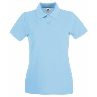 Fruit Of The Loom Polo à manches courtes pour femme 65 % polyester/35 % coton - Bleu - Small (Small)