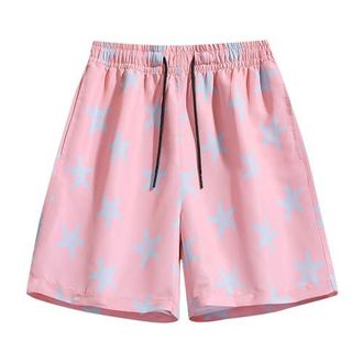 Generic Short cargo pour homme - Noir - Taille &eacute;lastique - Avec poches - Pantalon chino d&eacute;t&eacute; extensible - Pantalon cargo - Coupe ajust&eacute;e, rose, XXL