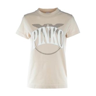 Pinko L&auml;ssiges Baumwoll T-Shirt - - Tops - Damen - Beige - S