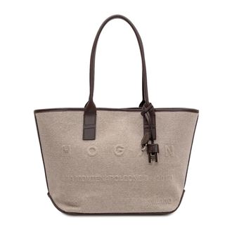 Hogan Femme, Sacs, Beige, Taille: ONE Size Denim Shopping Bag