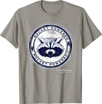 MARVEL Guardians Of The Galaxy Rocket Powered T-Shirt, Unisex Erwachsene, Grau, S, Kurzarm, Klassische Passform, Einfarbig, Pullover, Klassisch, EU Klein