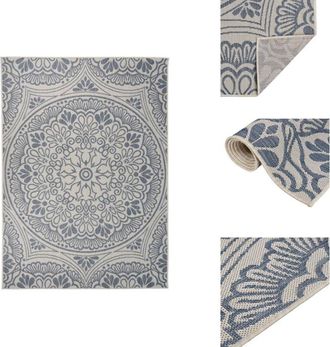 vidaXL Vidaxl - Outdoor-Teppich Flachgewebe 200x280 cm Blaues Muster - Outdoor-Teppich - Balkon-Teppich - Terrassen-Teppich - Kunststoff-Teppich - Wetterfest